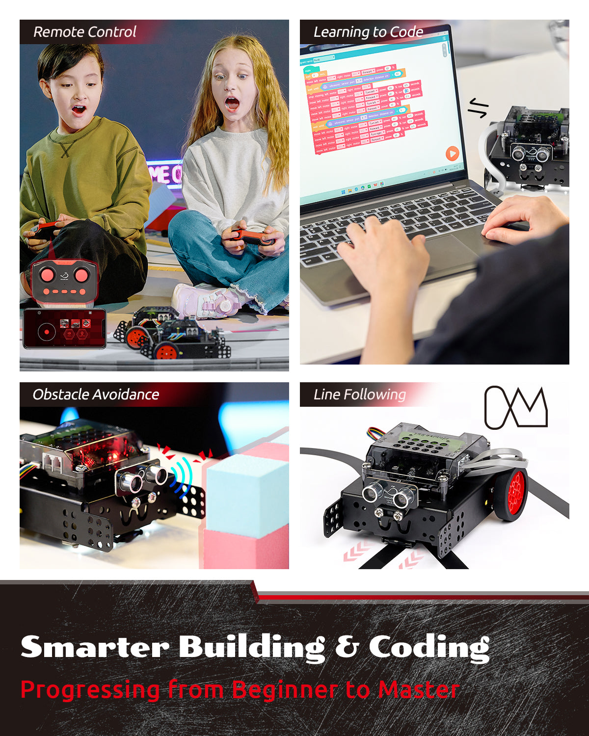 WhalesBot Rocky｜Educational Coding Robot Car Kit 【APP & PC Coding】