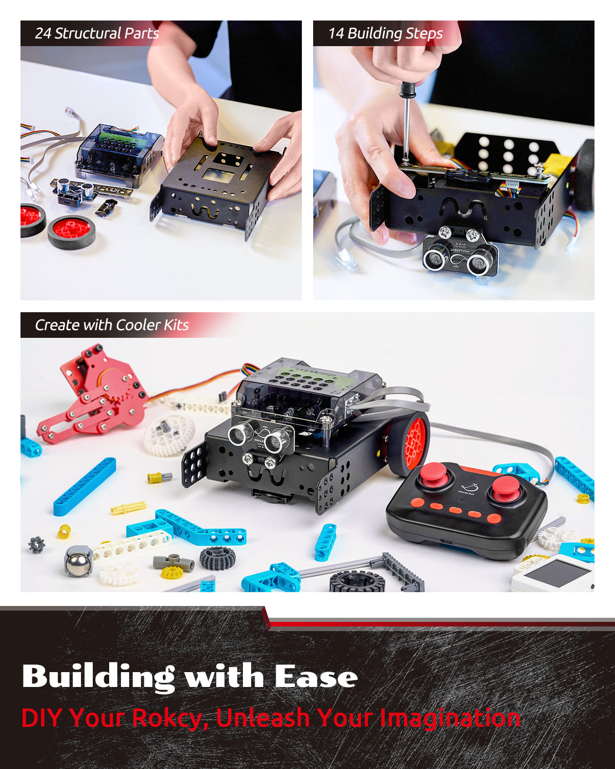 WhalesBot Rocky｜Educational Coding Robot Car Kit 【APP & PC Coding】